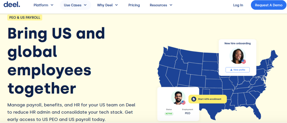 Deel US PEO and Payroll - Best Payroll System